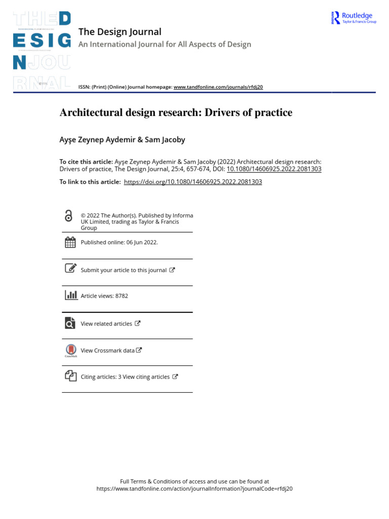 Architectural Design Research Drivers of Practice | PDF | Evaluation | Knowledge