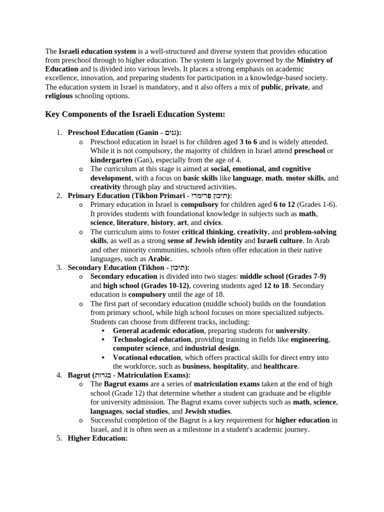 The Israeli Education System Is A Well | PDF | Israel | World Politics