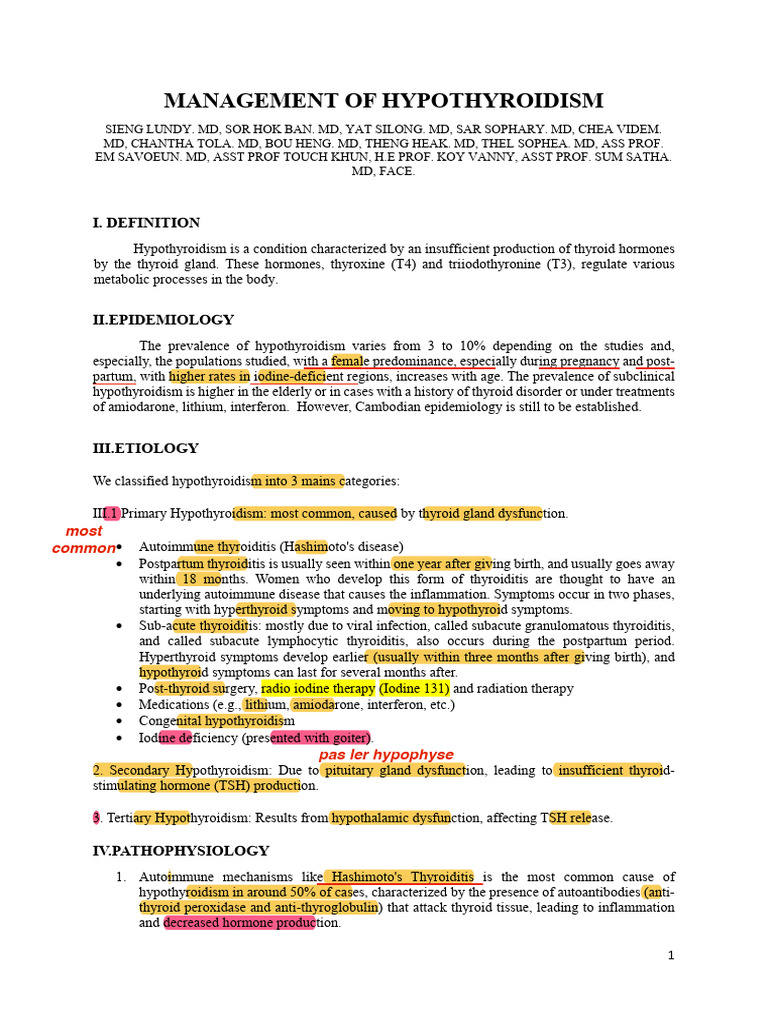 Understanding Hypothyroidism Management | PDF | Hypothyroidism | Thyroid