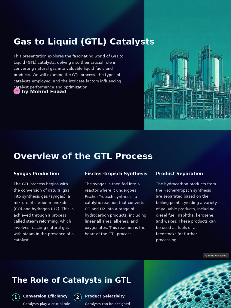 Gas to Liquid GTL Catalysts | PDF | Catalysis | Gas To Liquids