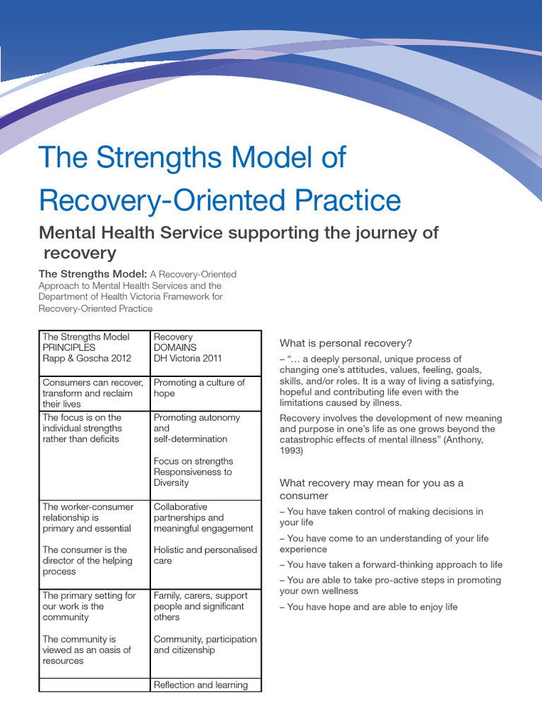 The Strengths Model of Recovery-Oriented Practice | PDF | Social ...
