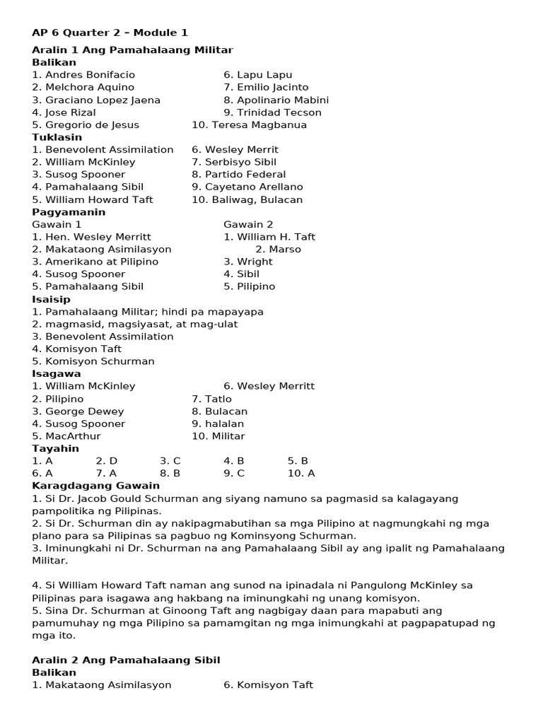 AP 6 Q2 Modules | PDF