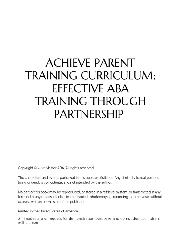 Parent Training Curriculum Download | PDF | Attitude (Psychology ...