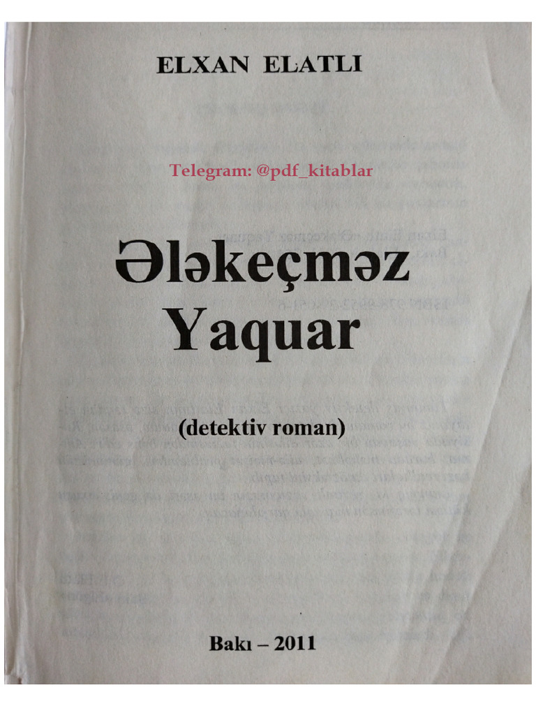 Elxan Elatlı-Ələkeçməz Yaquar @PDF - Kitablar | PDF