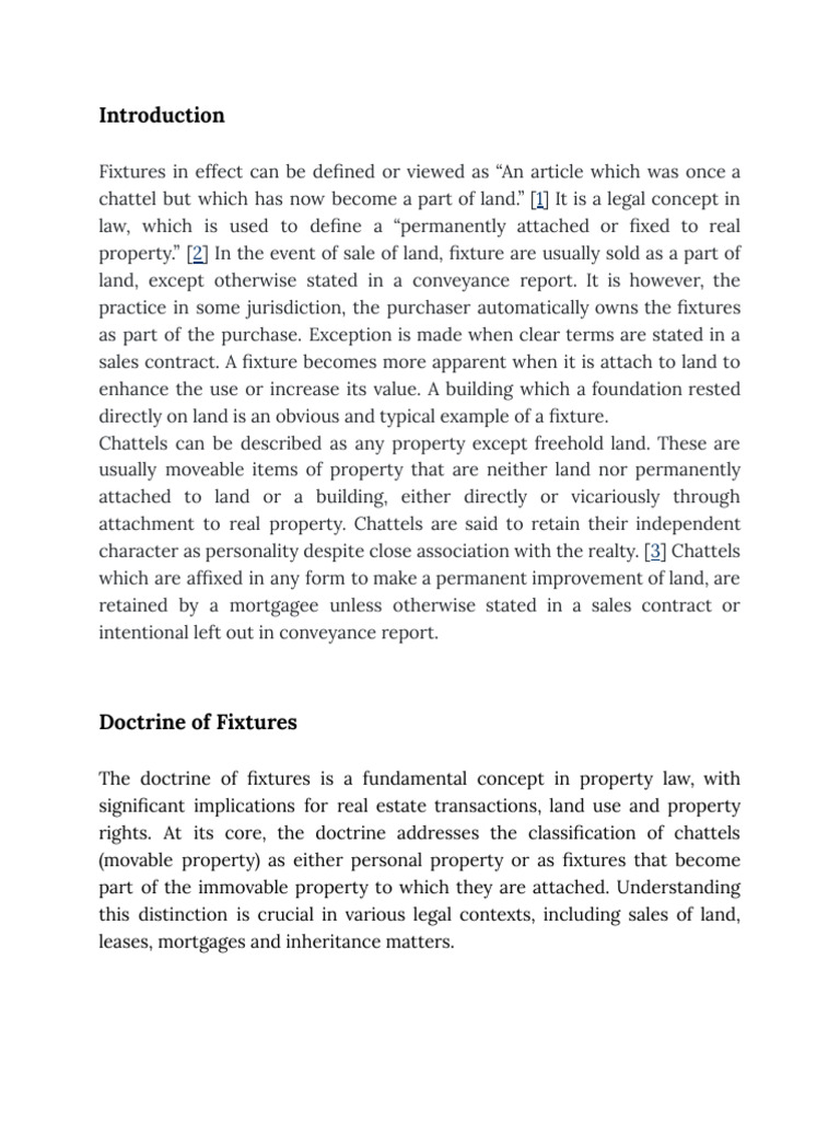 Understanding Fixtures and Chattels Law | PDF | Real Property | Property