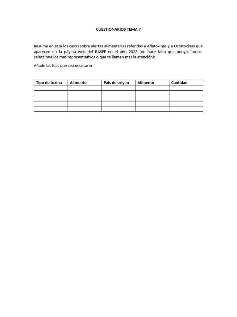 Cuestionario Tema 7 | PDF