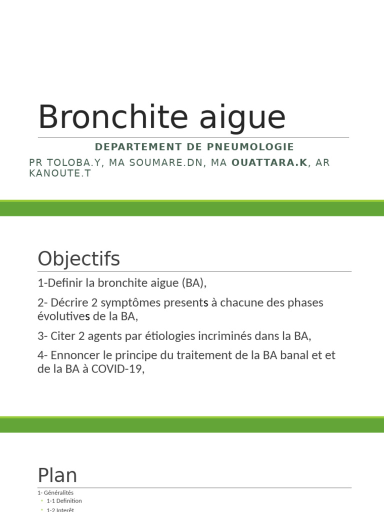 Bronchite aigue 2024 | PDF | Maladies et troubles | Spécialités médicales