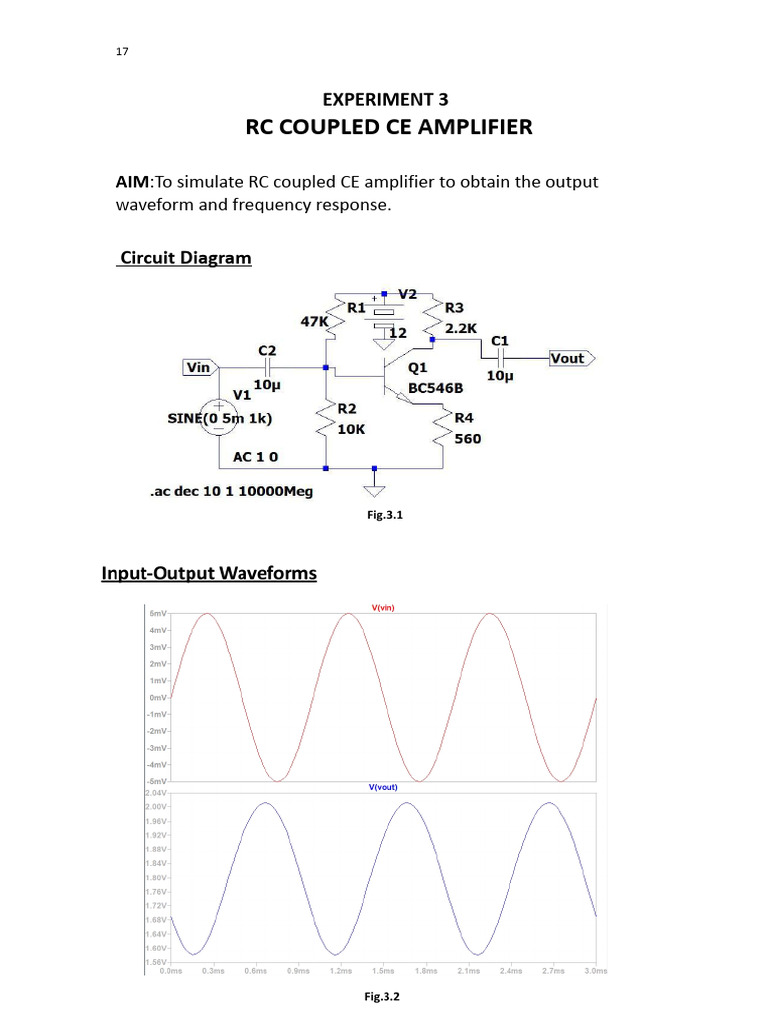 RC Coupled CE & Cascade Amplifier Simulations | PDF