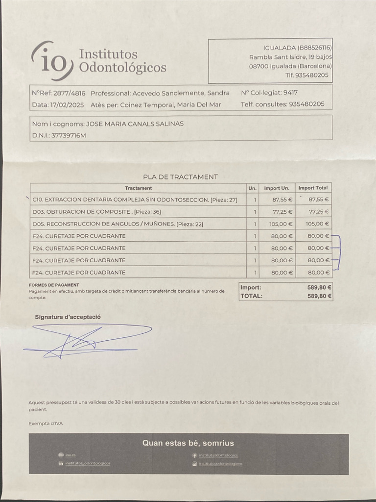 PDF Justificante Dentista | PDF