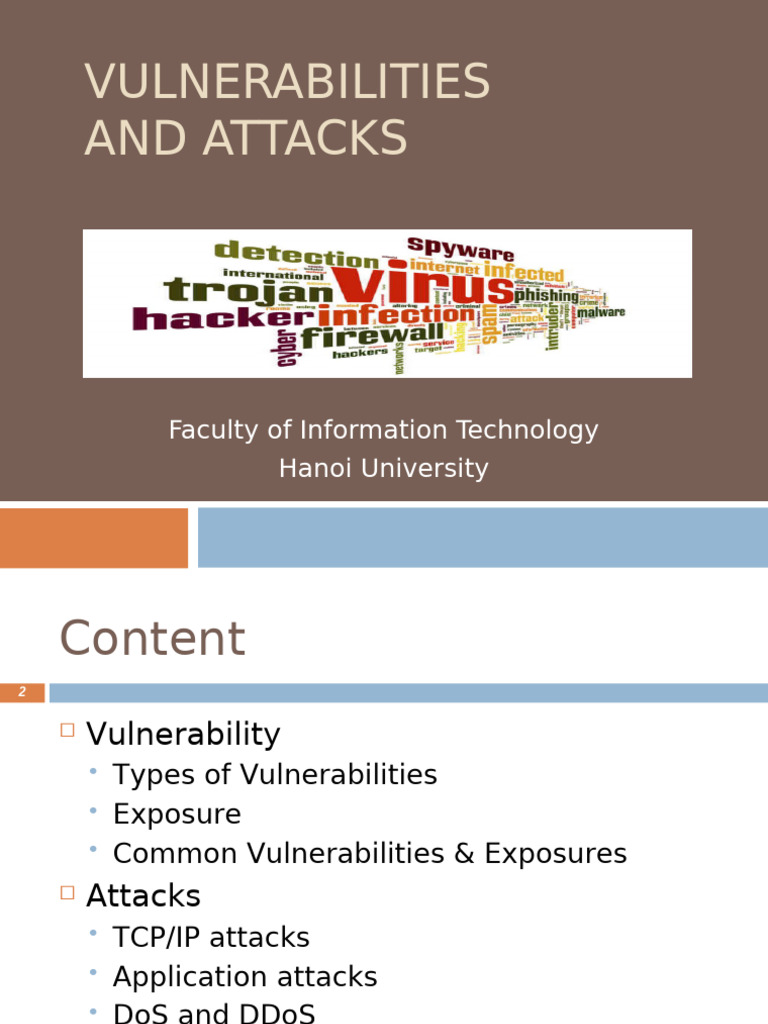 Lec05 Vunerability and Attacks | PDF | Denial Of Service Attack | Computer Network
