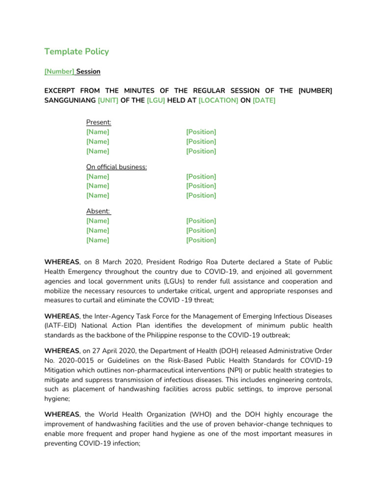 Hand Hygiene Behavioral Nudges Playbook Template Ordinance | PDF | Hand ...