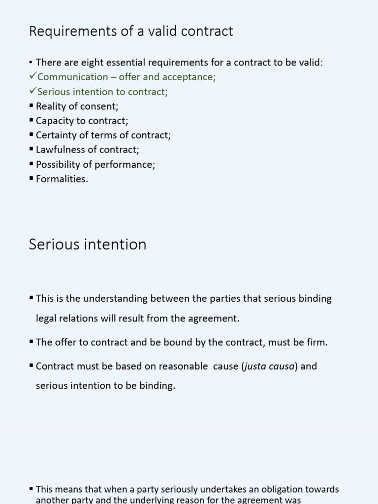 Valid Contract Requirements Explained | PDF