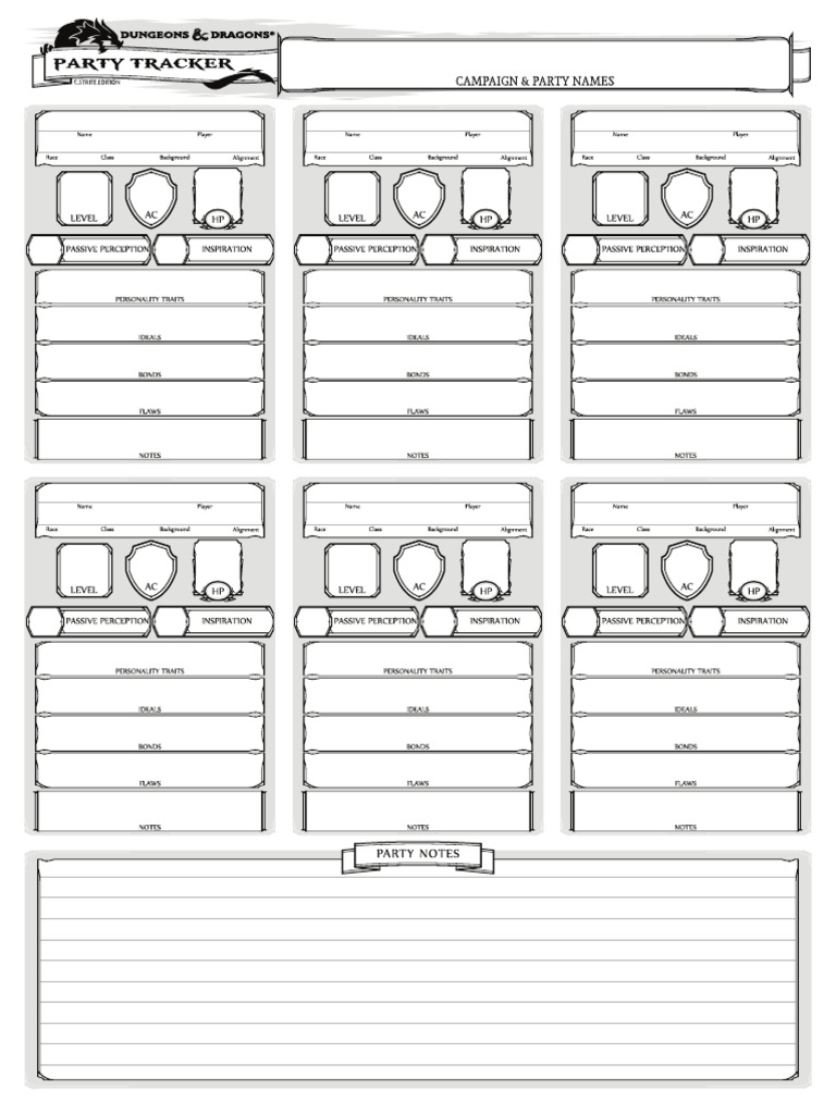 D&D5e - Party Tracker V | PDF