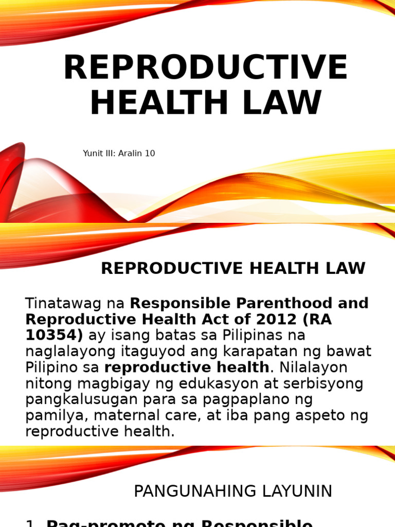 AP 10 Reproductive Health Law | PDF