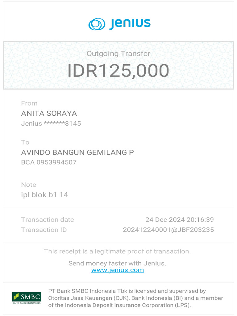 Jenius Ereceipt 202412240001@JBF203235 | PDF