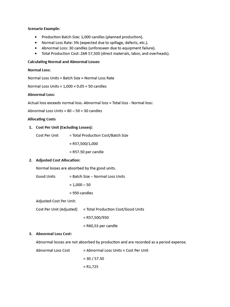Calculating Candle Production Losses | PDF