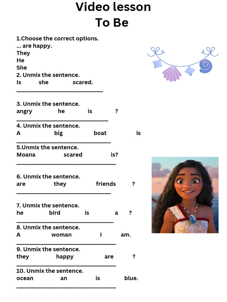 Moana to be video lesson | PDF