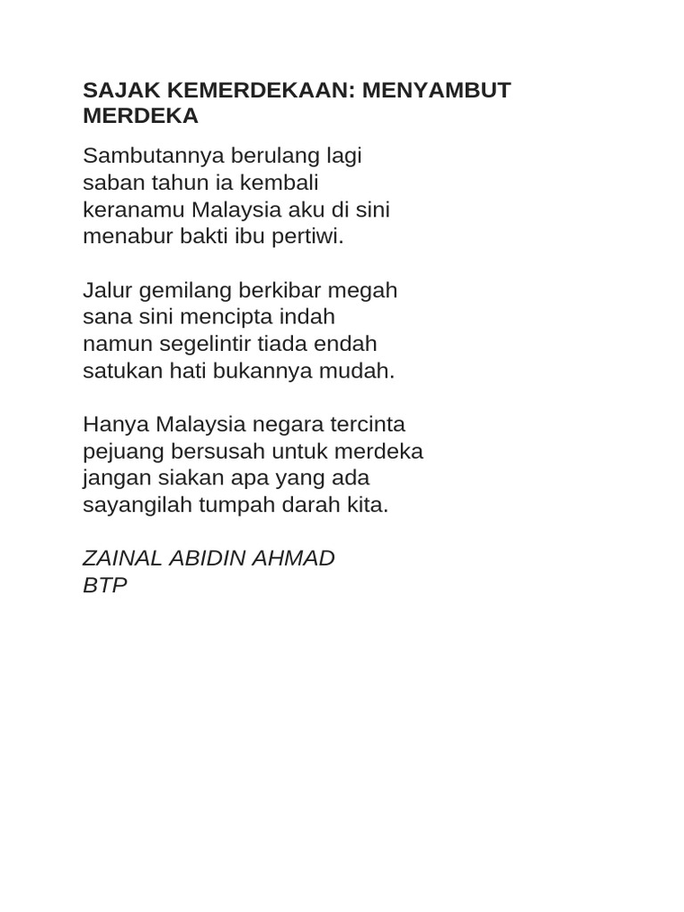 Sajak Kemerdekaan | PDF