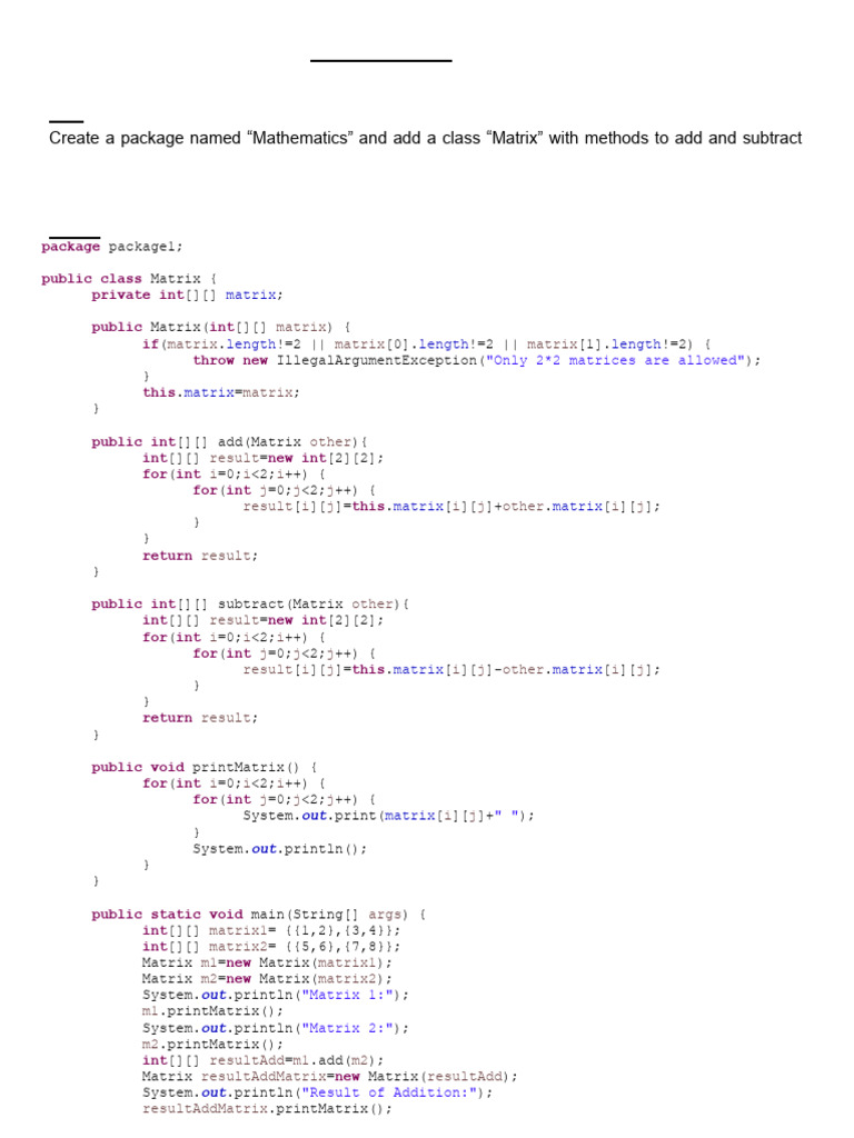 Experiment-6: Aim:-Create Java Program With The Use of Java Packages | PDF