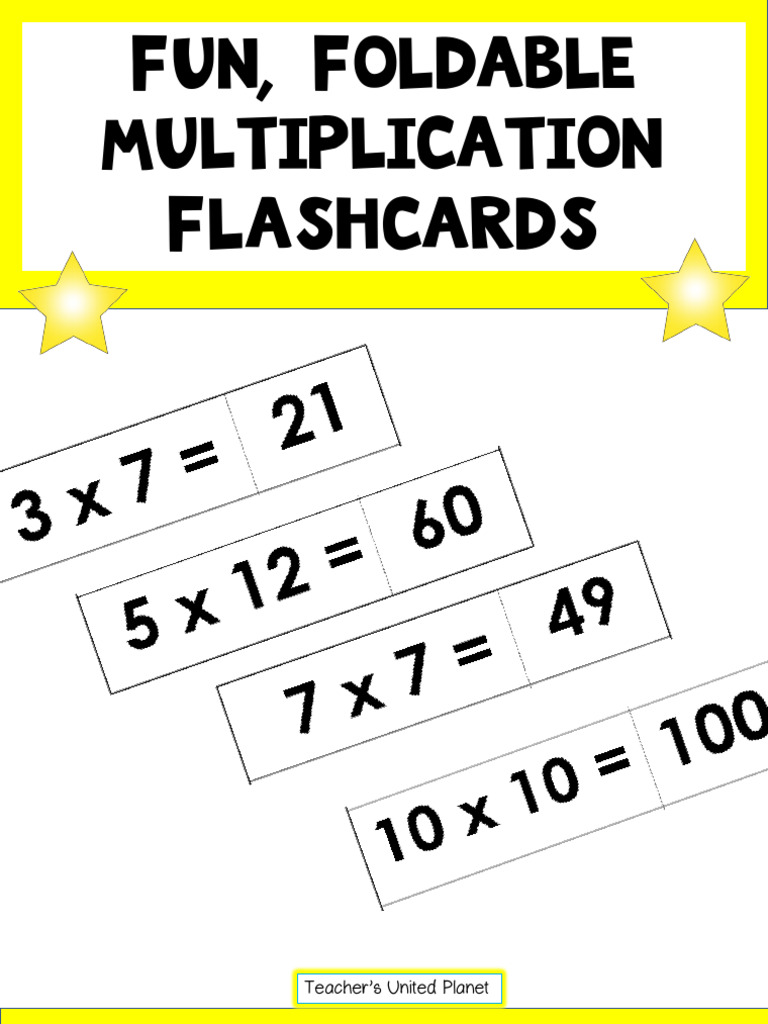 Fun, Foldable Multiplication Flashcards: Teacher's United Planet | PDF