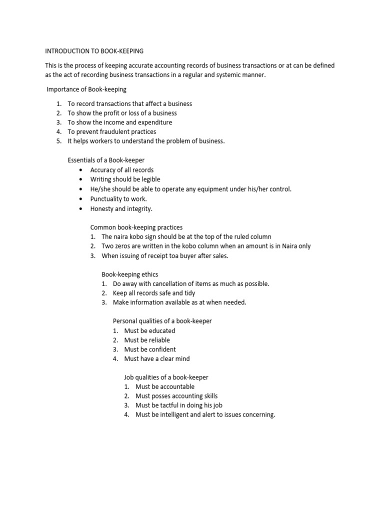 Essential Guide to Bookkeeping Basics | PDF