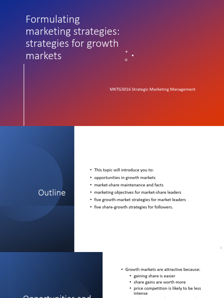 Week 8 Strategies For Growth Markets | PDF | Marketing Strategy | Marketing