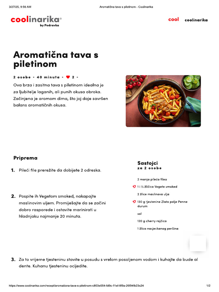 07 - Aromaticna Tava Sa Piletinom | PDF