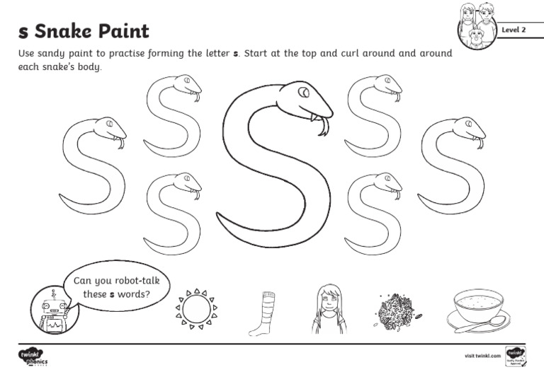 Snake Letter S Activity Printable | PDF