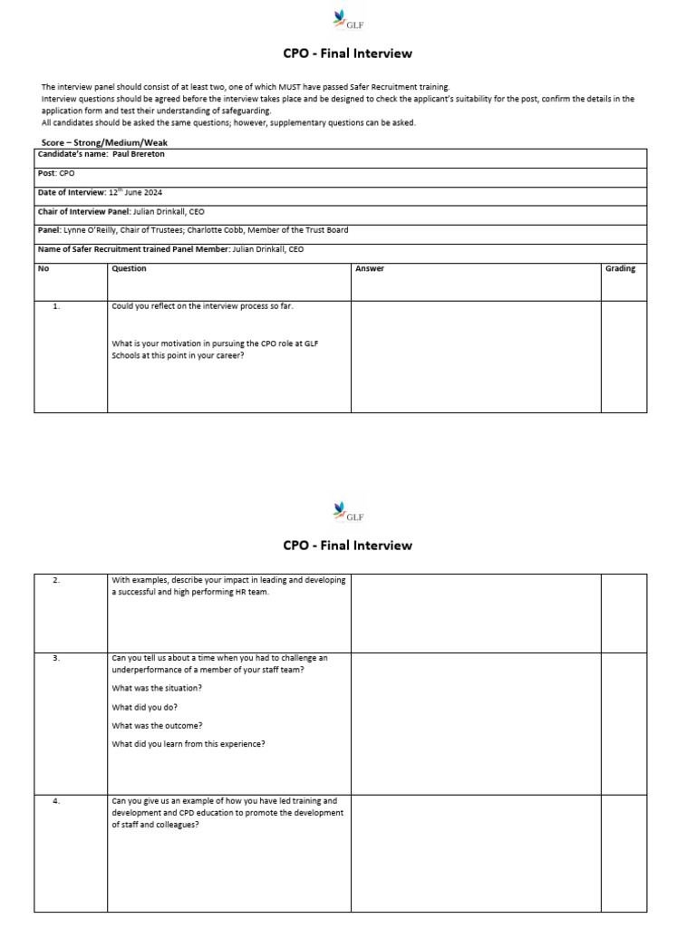 CPO - GLF Schools - Final Interview Paul Brereton | PDF | Social ...