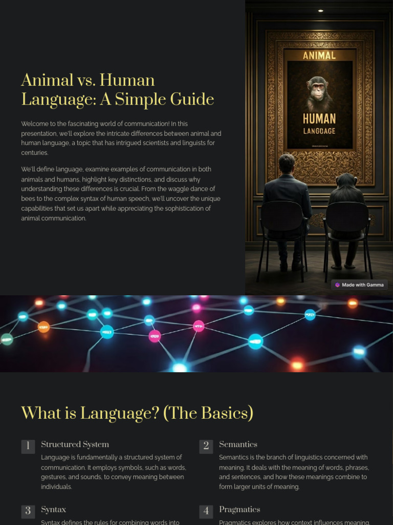 Animal Vs Human Language A Simple Guide | PDF