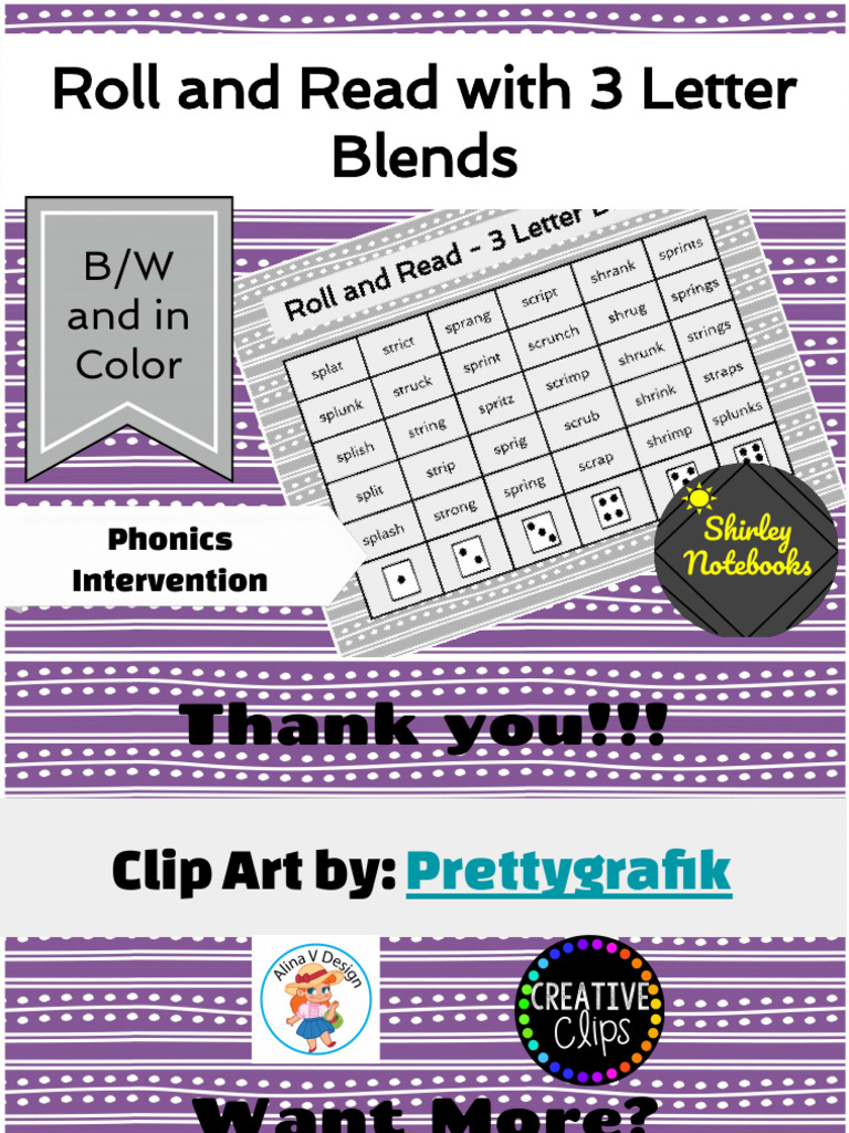 Roll and Read: 3-Letter Blends Game | PDF