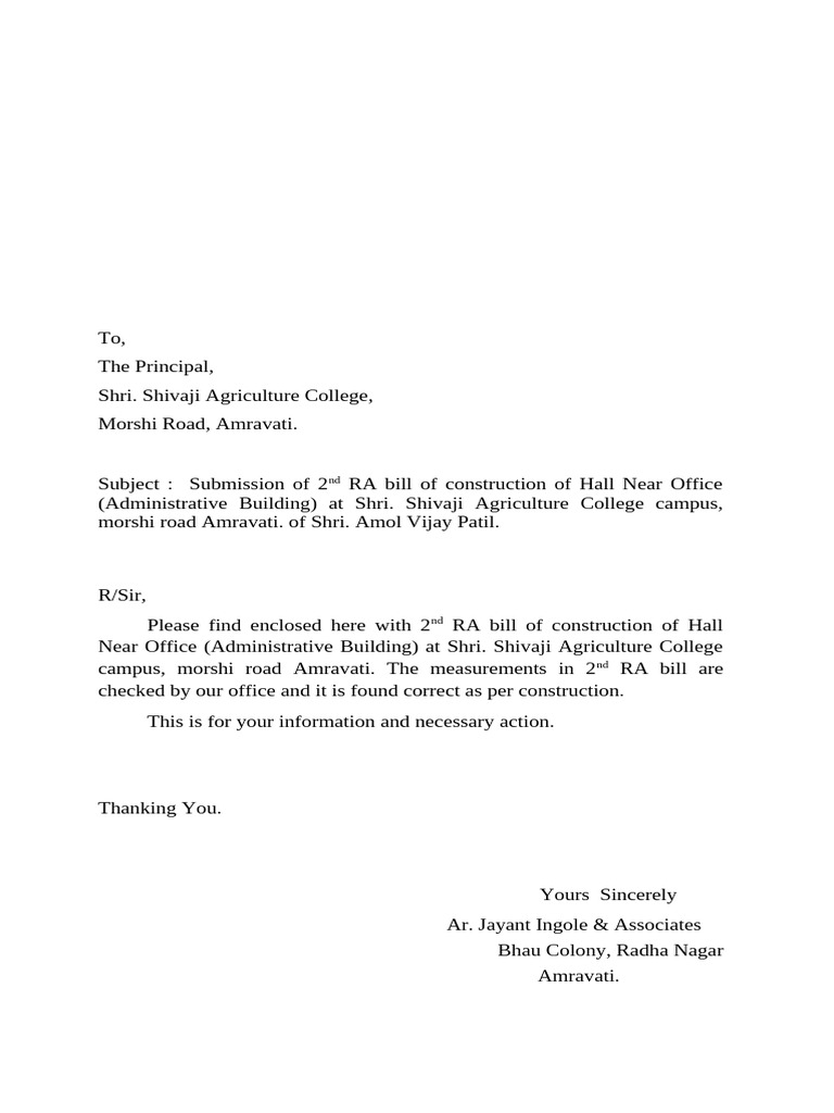 Agri Ra Bill Letter | PDF