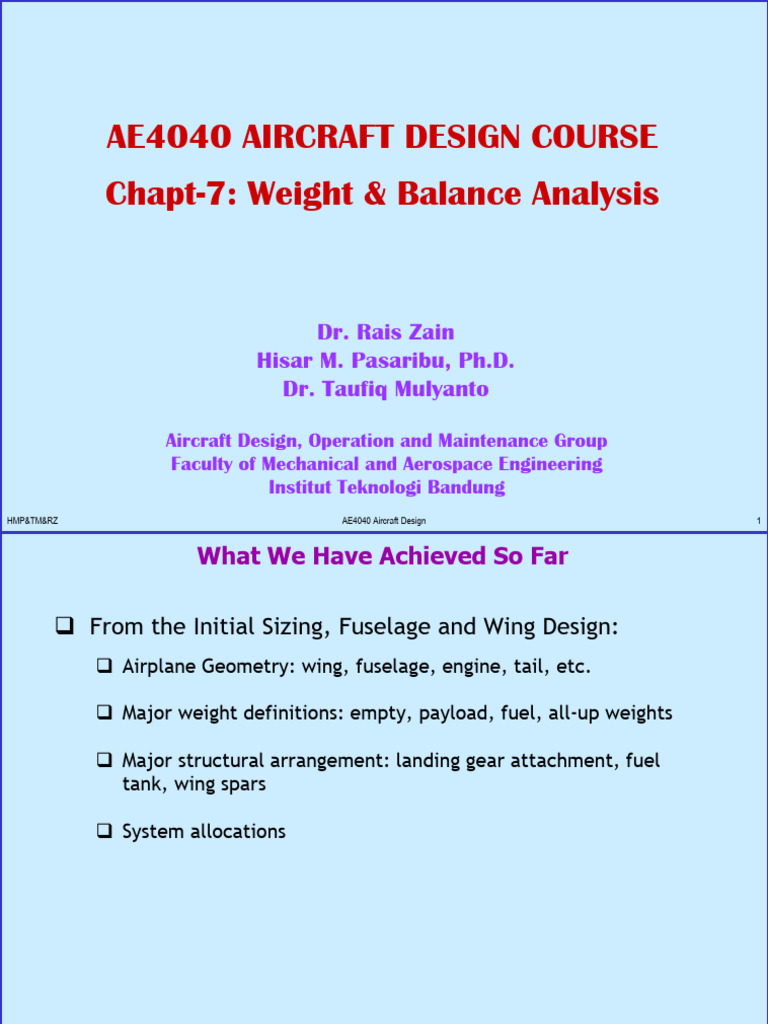 Weight and Balance Analysis Overview | PDF | Aircraft | Airplane