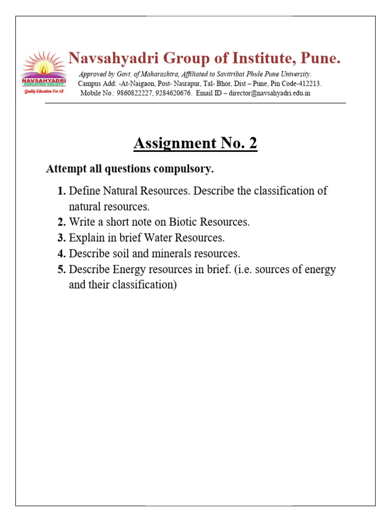 Assignment No. 2 EVS | PDF