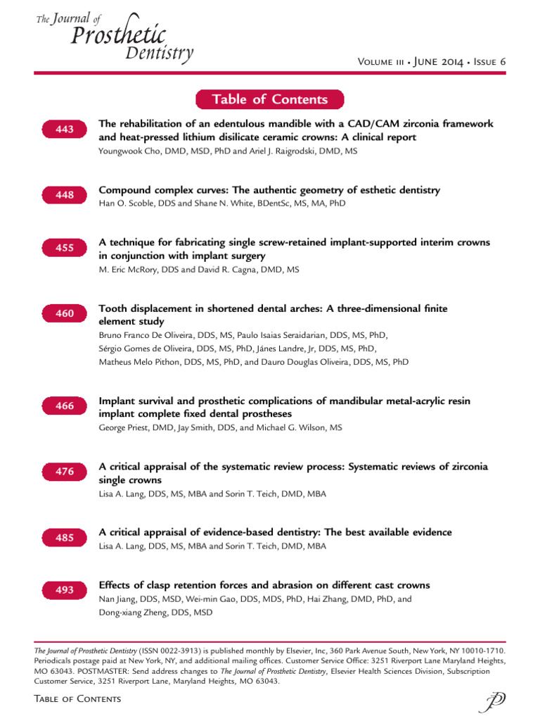 Table of Contents Ympr | PDF | Dental Degree | Dentistry Branches