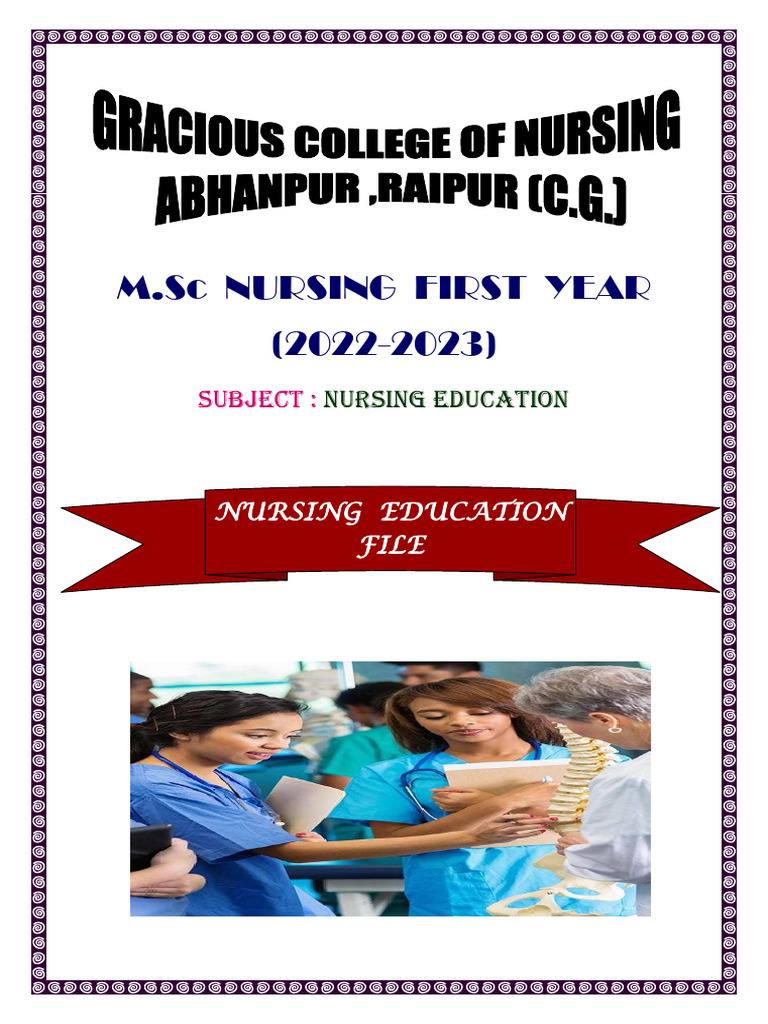 M.Sc Nursing Education File 2022-2023 | PDF