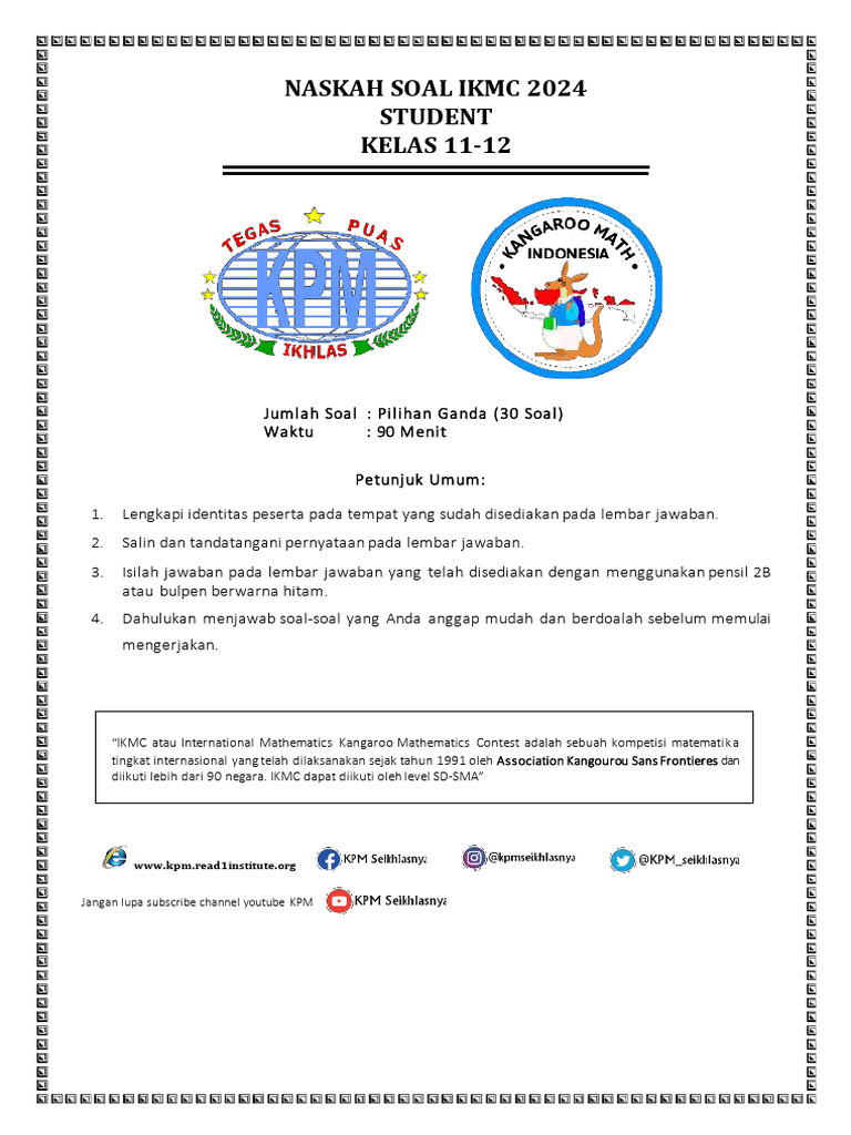 2024 IKMC - Student (11-12) - Finalized - IDN | PDF