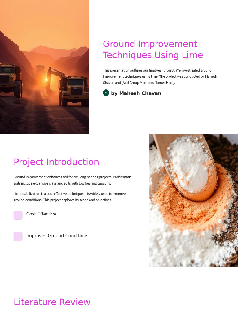 Lime Stabilization for Ground Improvement | PDF | Lime (Material) | Soil