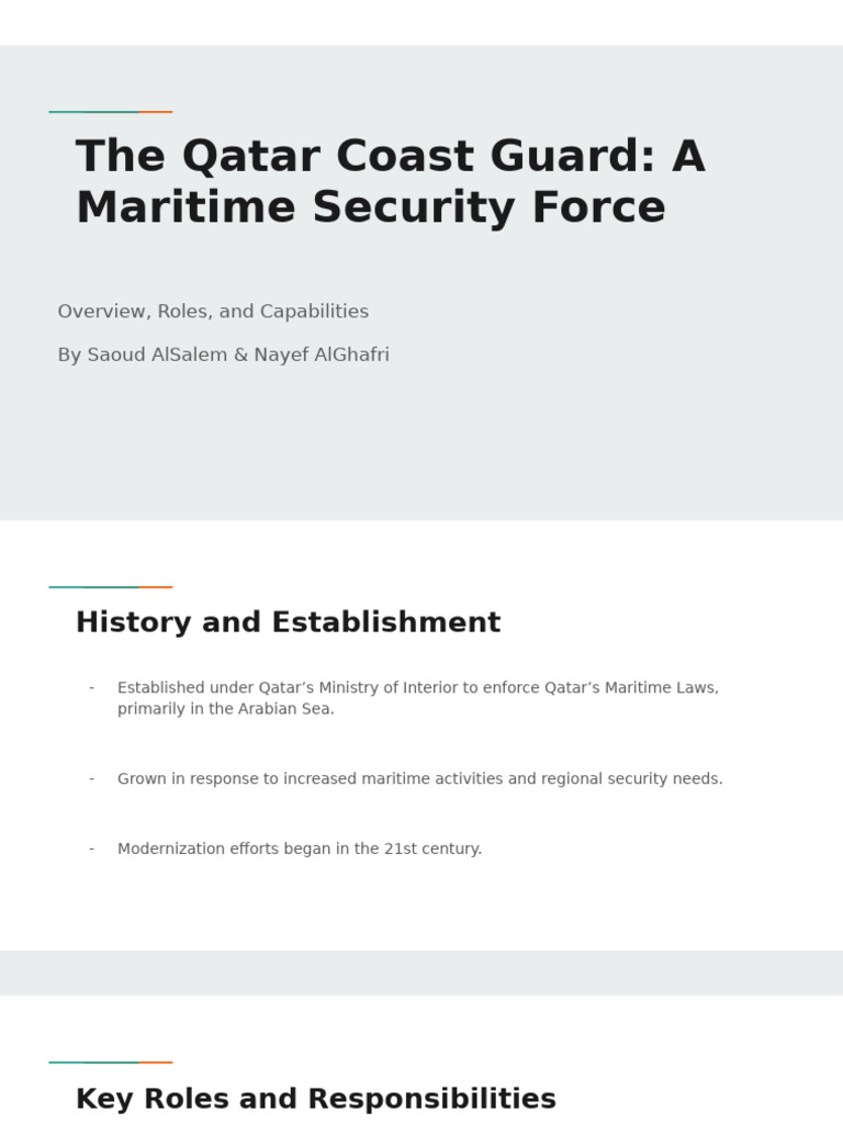 The Qatar Coast Guard_ A Maritime Security Force | PDF