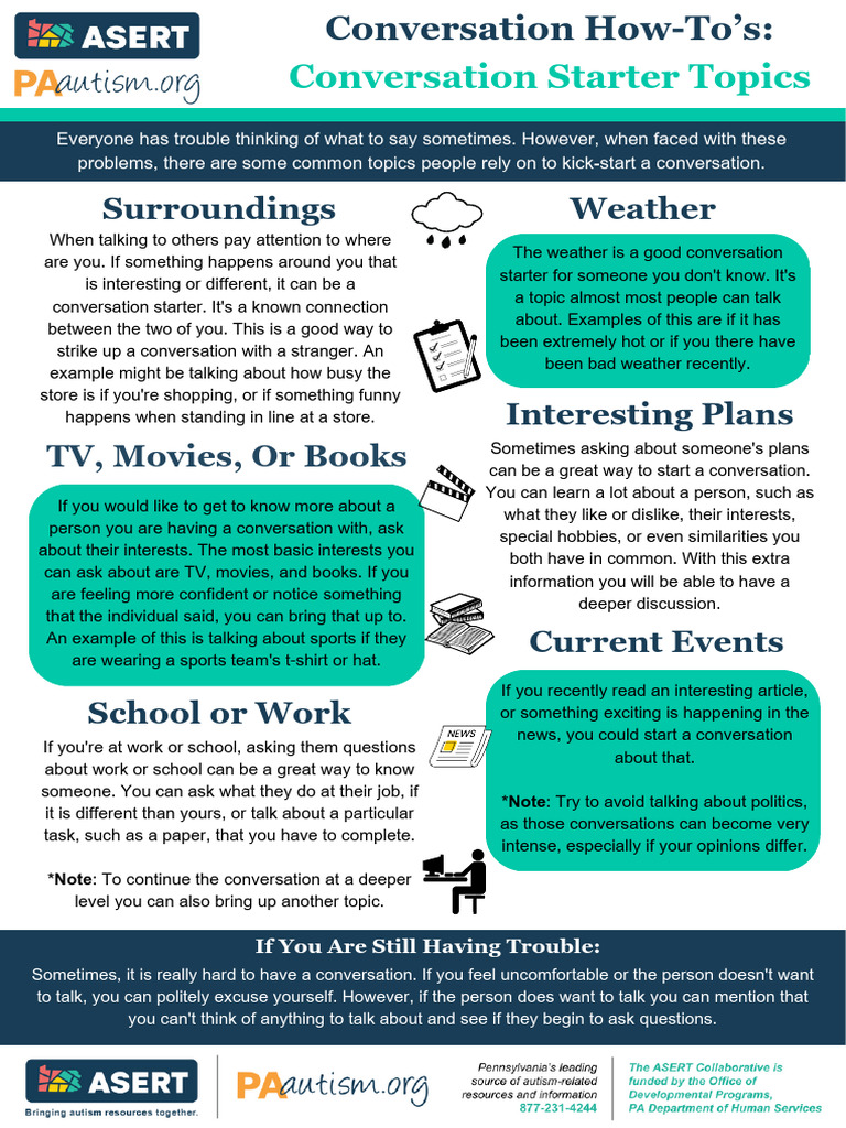 Conversation How To Guides Conversation Starters | PDF | Conversation