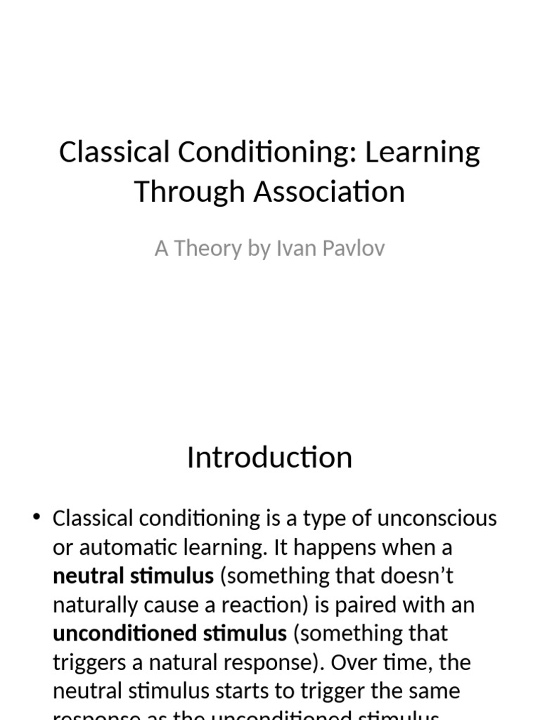 CC and Oc Presentation | PDF | Classical Conditioning | Reinforcement
