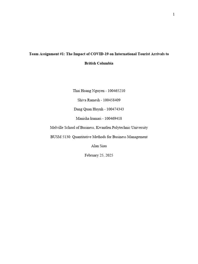 Group D_Team Assignment #1_BUSM1530 | PDF | P Value | Statistical Significance