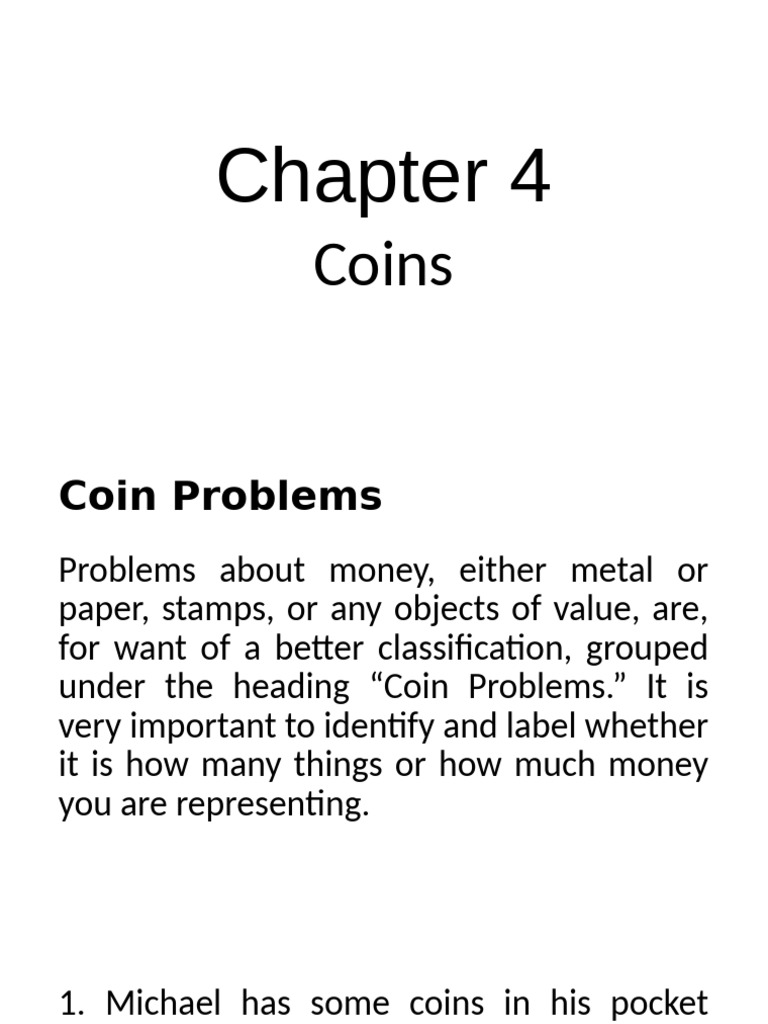 Coin Problems and Solutions Guide | PDF