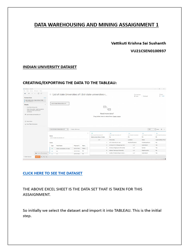 DATA WAREHOUSING AND MINING ASSAIGNMENT 1_451b760a7483de504136e29ccc48432b | PDF | Information ...