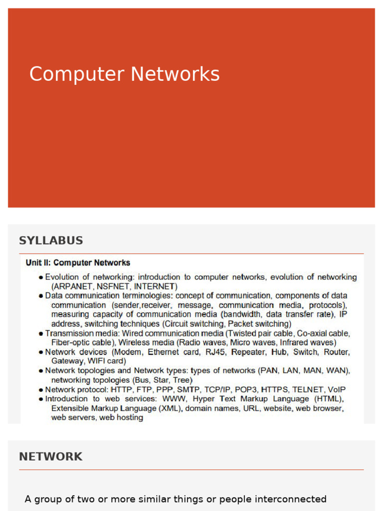 NETWORKS Final Complete | PDF | Network Topology | Transmission Medium