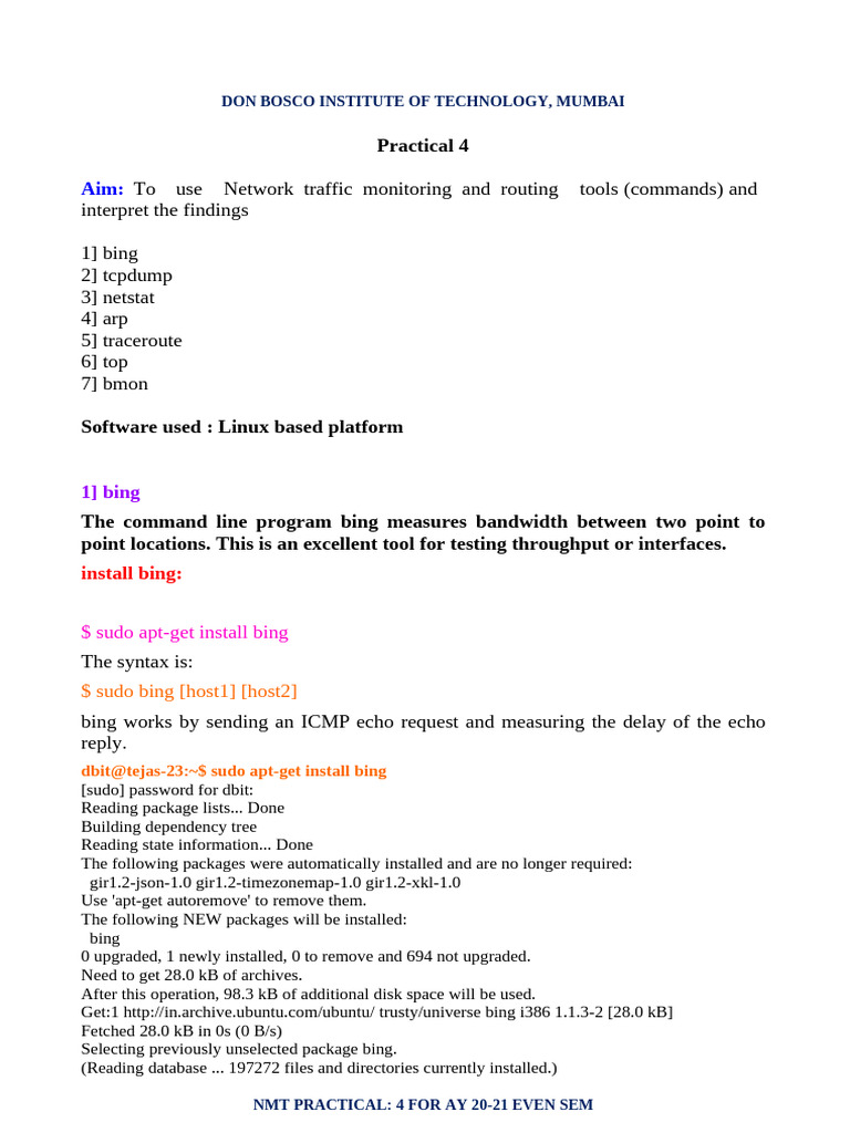 NMT Lab 4 - 20-21 | PDF | Port (Computer Networking) | Transmission Control Protocol