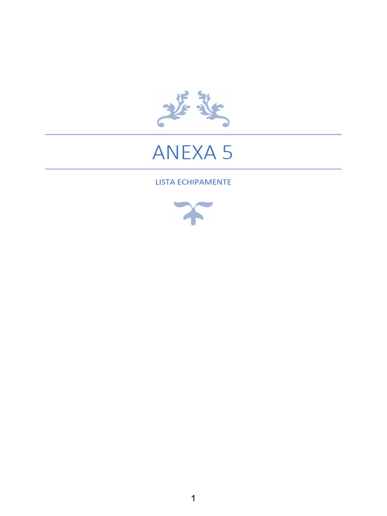 Anexa 5 Lista Echipamente | PDF