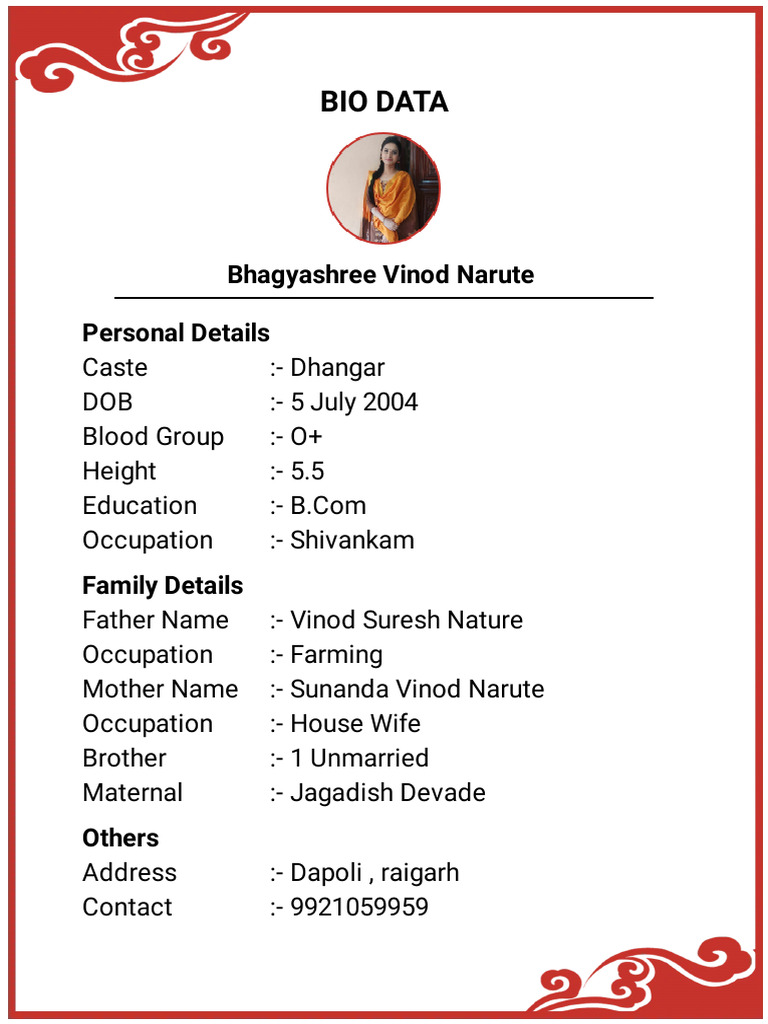 Biodata 1 | PDF