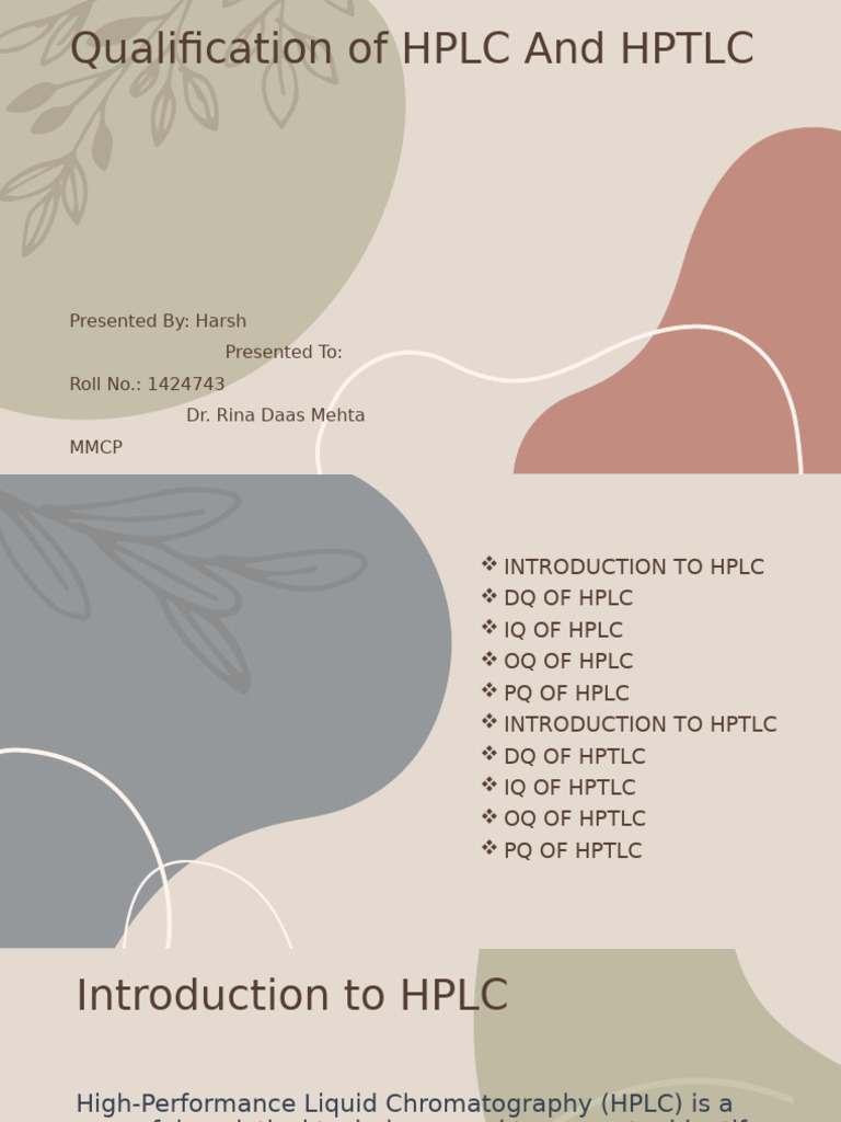 HPLC and HPTLC Qualification Overview | PDF | High Performance Liquid ...