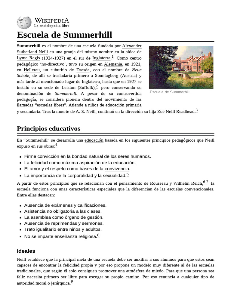 Escuela de Summerhill | PDF | Enseñando | Escuelas